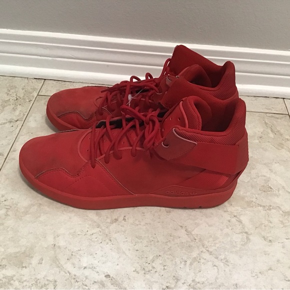 adidas | Shoes | Adidas Triple Red Hi Top Basketball Shoes Sz | Poshmark